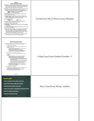 Easy Ways To Write An Essay | PDF