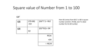 Easy way to findout square value | PPT