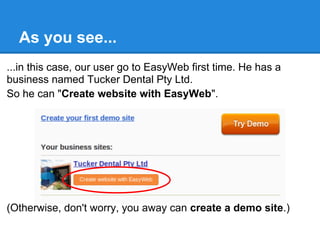 Easyweb demonstration scenario : What's Easyweb? | PPT