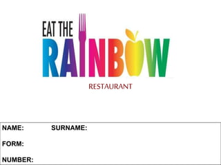 Eat a rainbow restaurant with instructions | PPT