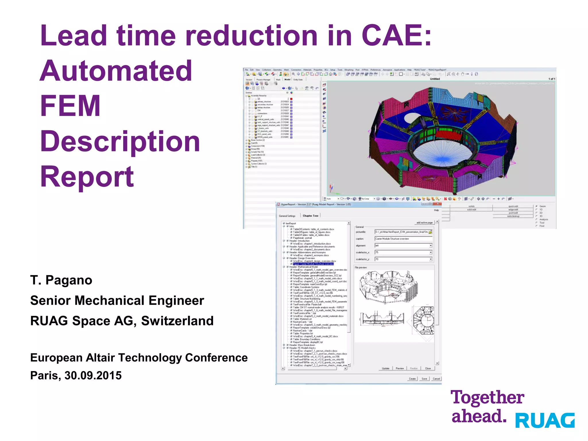 Lead time reduction in CAE: Automated FEM Description Report | PDF | Technology & Computing