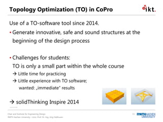 Topology Optimization as a technique in multidisciplinary student ...