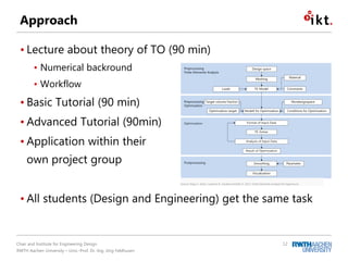 Topology Optimization as a technique in multidisciplinary student ...