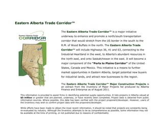 Eastern Alberta Corridor Major Project Listing | PDF