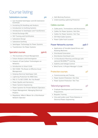 EA Technology - The Power Skills Centre Courses 2015-2016 | PDF | Civil ...