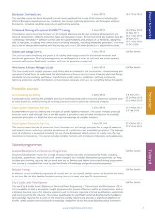 EA Technology - The Power Skills Centre Courses 2015-2016 | PDF | Civil ...