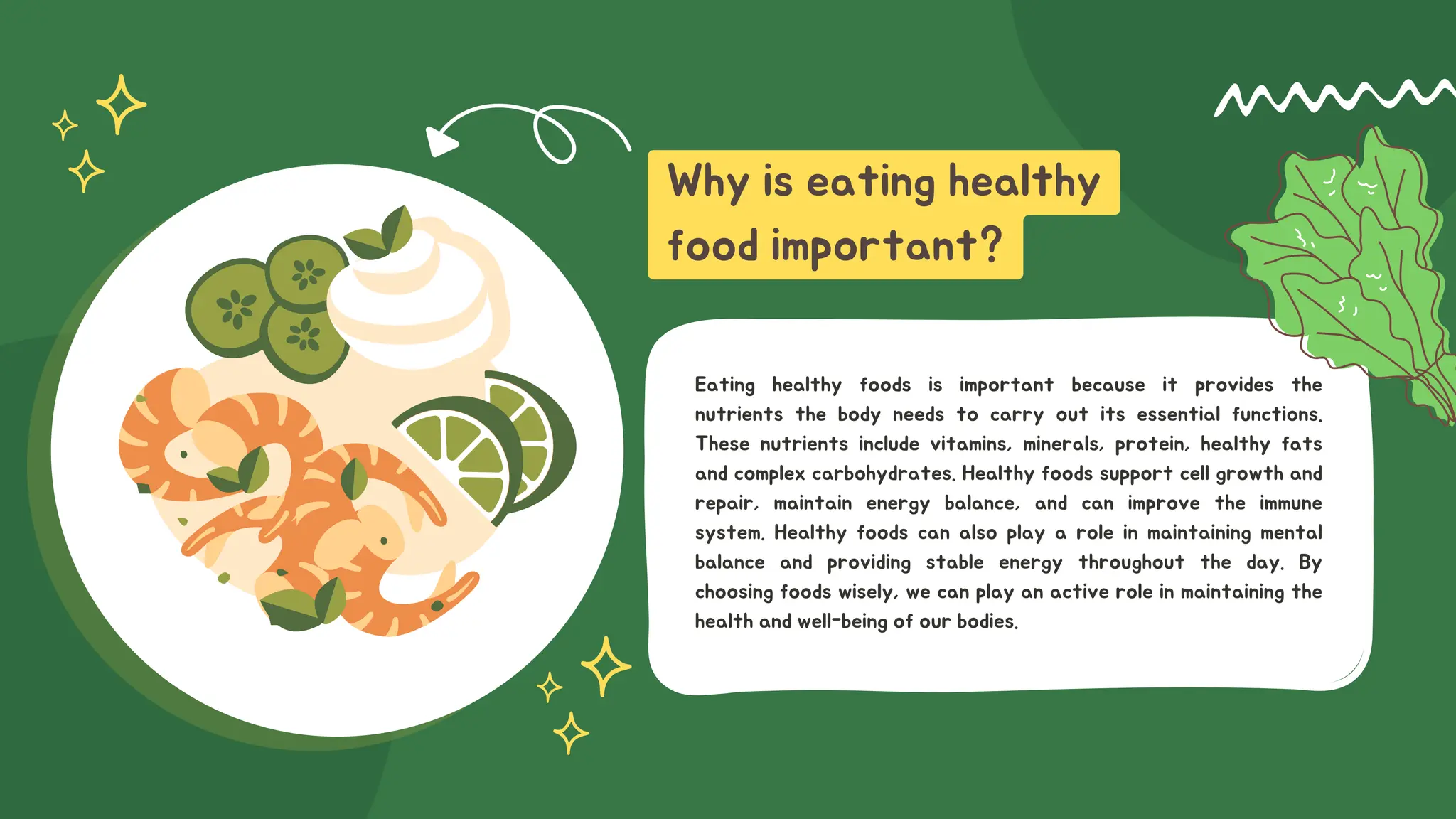 Eat healthy food to live healthy Presentation | PPT