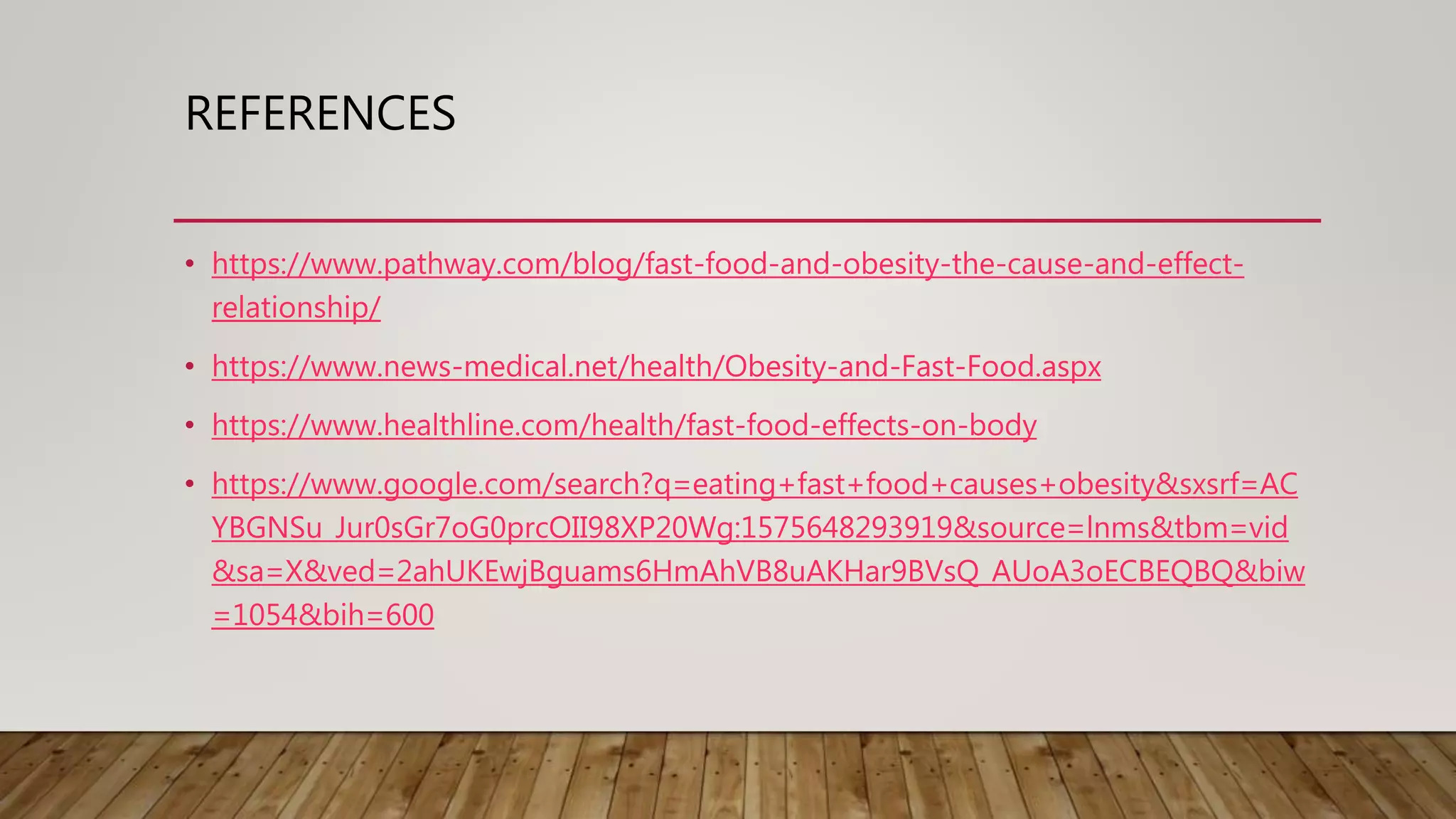 Eating fast food causes obesity | PPTX