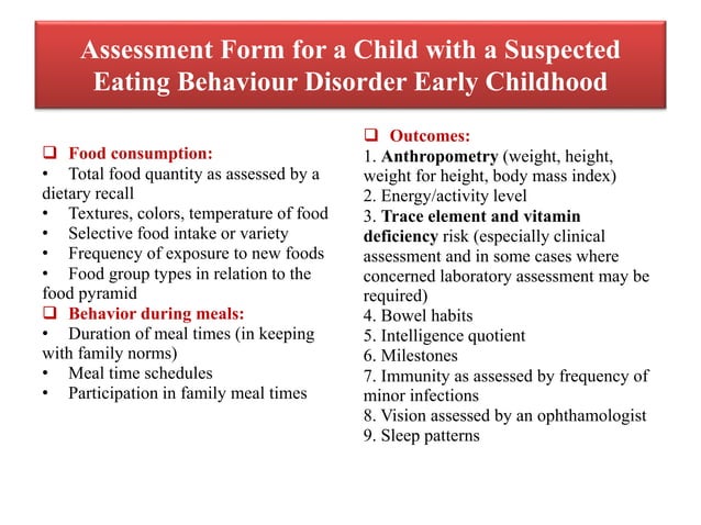 Picky eater - Eating behavioral disorder during early childhood | PPTX