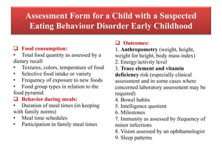 Eating behavioral disorder during early childhood | PPTX
