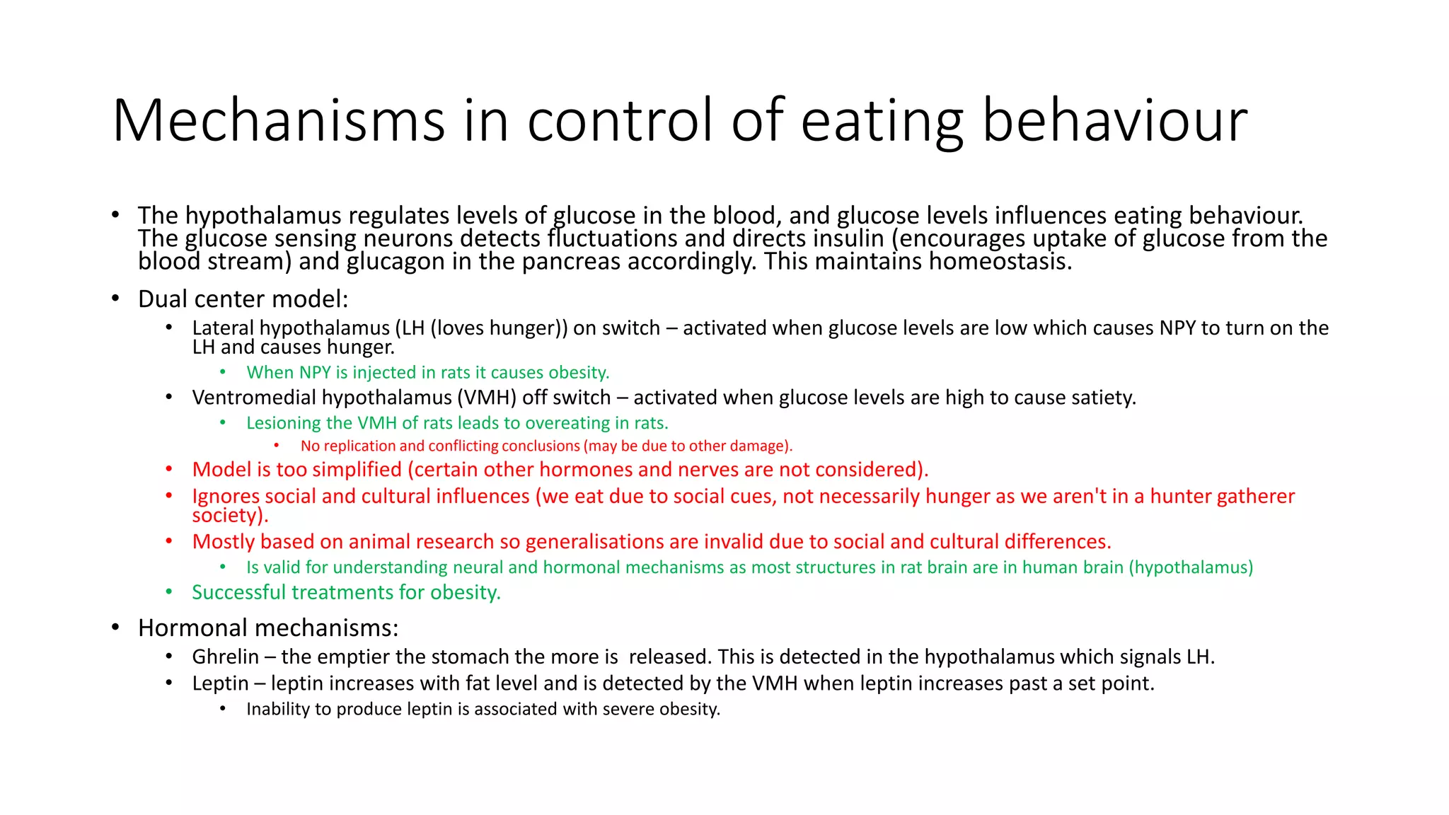 Eating Behaviour - AQA A level Psychology Revision | PPTX