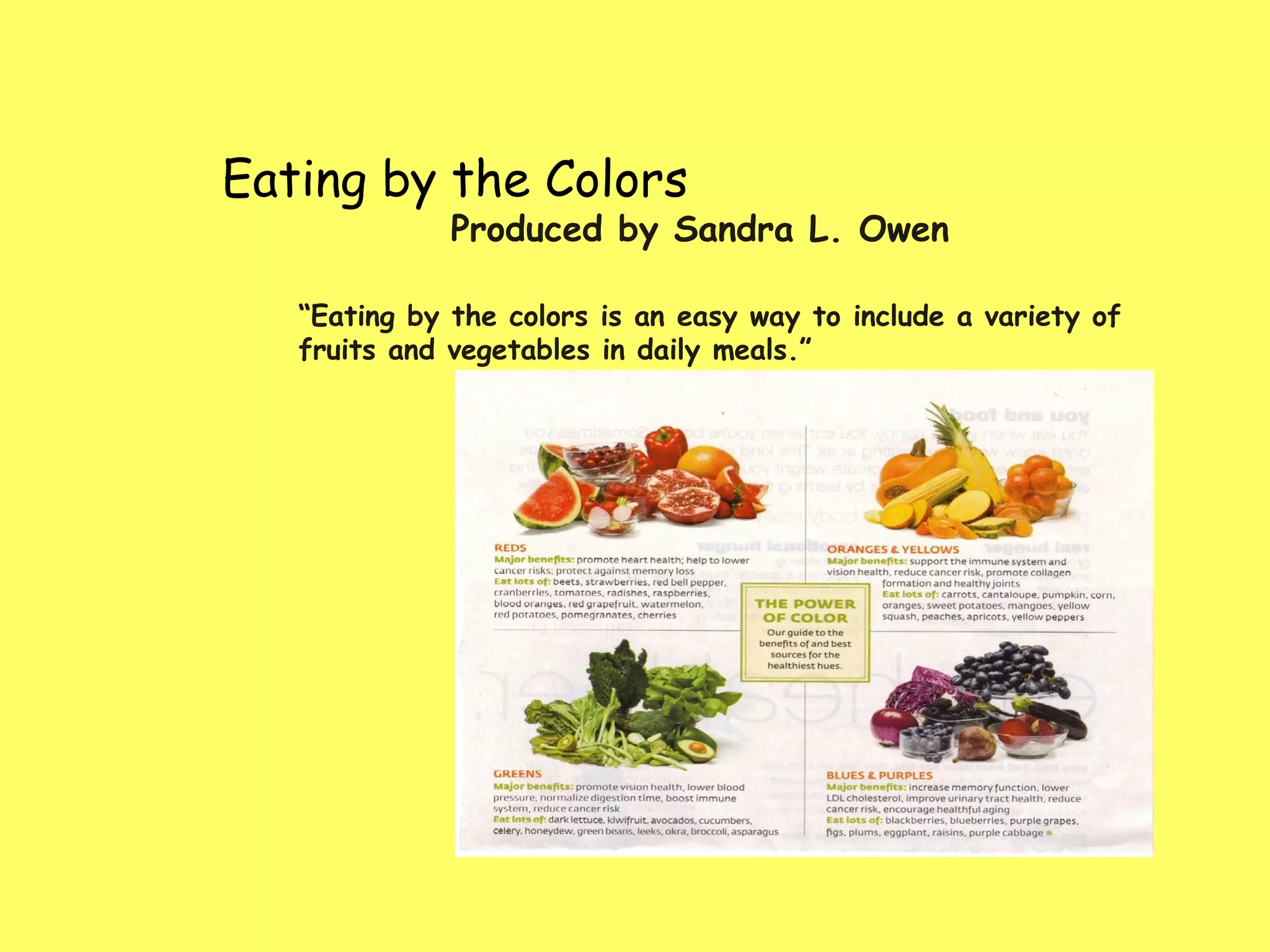 Eating by the colors | PPT