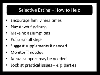 Eating difficulties in younger children and when to worry | PPSX