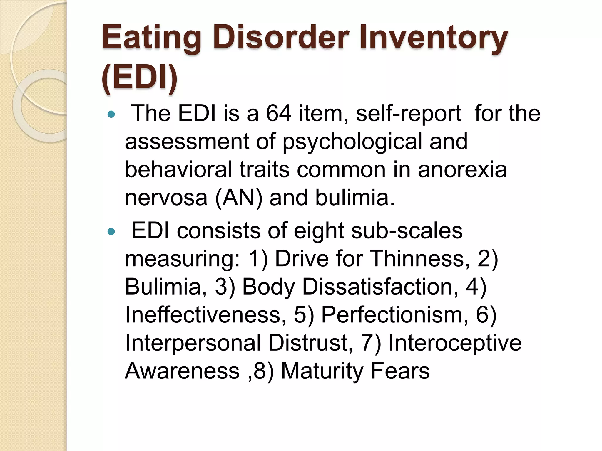 Eating disorder : Classification and tratment | PPTX