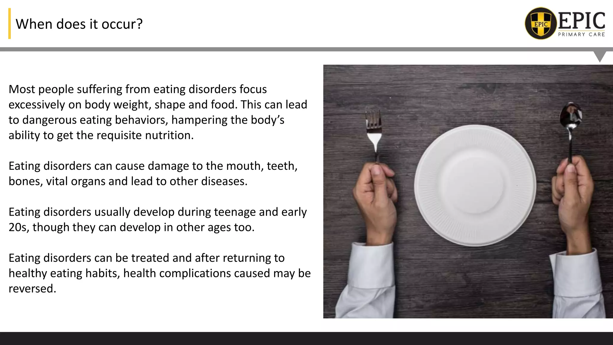 Eating Disorders: Symptoms, Causes, Diagnosis and Treatment | PPTX