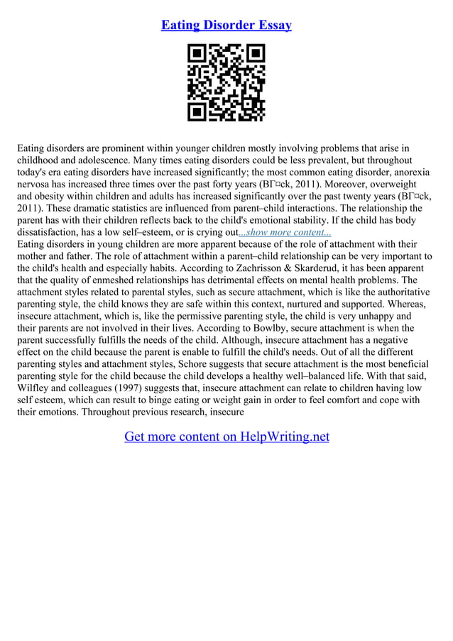 Eating Disorder Essay | PDF