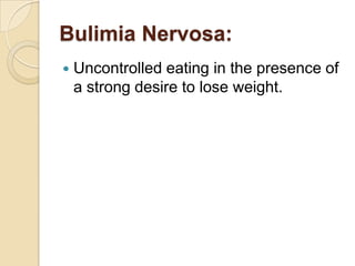Eating disorder glossary (part i) | PPTX