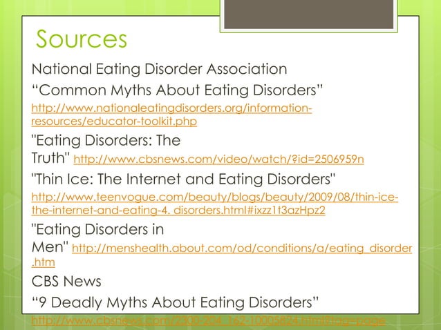 Eating disorder myths2 | PPTX | Sexual Conditions | Sexual Health