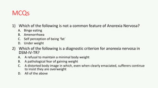 Eating disorders / Anorexia Nervosa / Psychiatry | PPTX