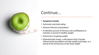 EATING DISORDERS,TYPES,CAUSES &TREATMENT | PPTX