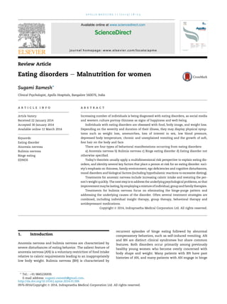Eating disorders - Malnutrition for women | PDF