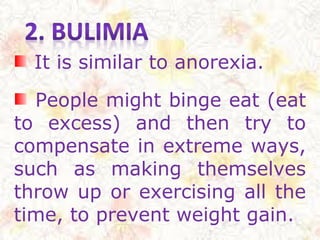 Eating disorders and mental health challenges | PPT