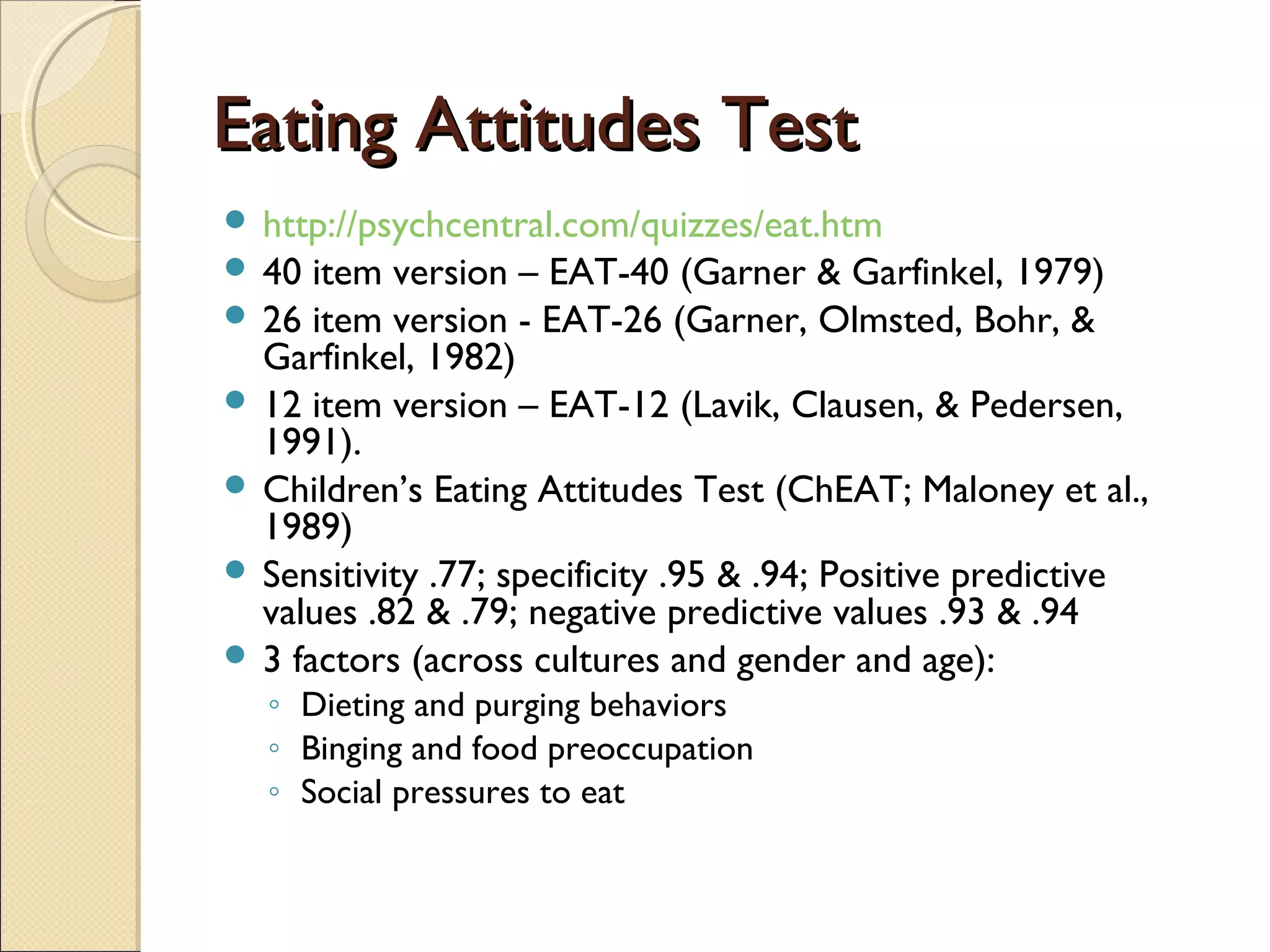 Eating Disorders Process Addiction | PPT
