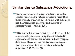 Eating Disorders Process Addiction | PPT