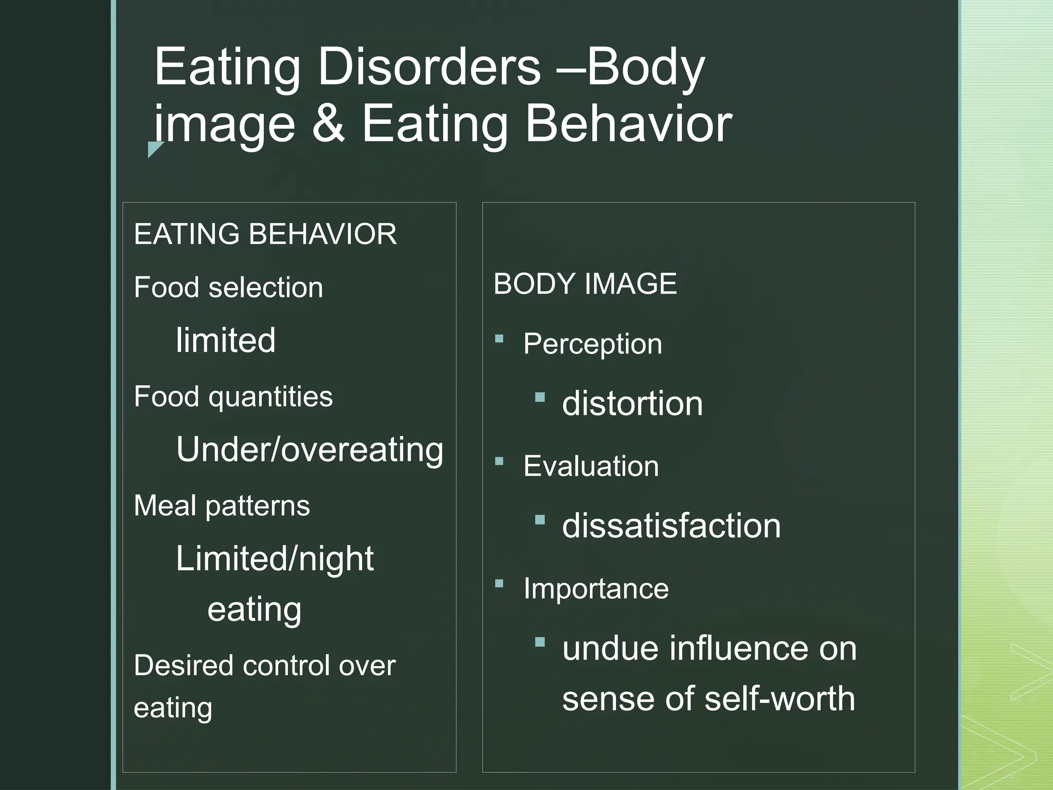 Eating Disorders: Diagnostic and Systemic factors | PPTX