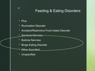 Eating Disorders: Diagnostic and Systemic factors | PPTX | Digestive ...