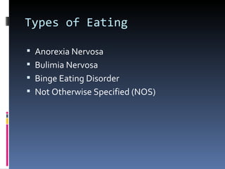 Eating disorders unit 10 | PPT