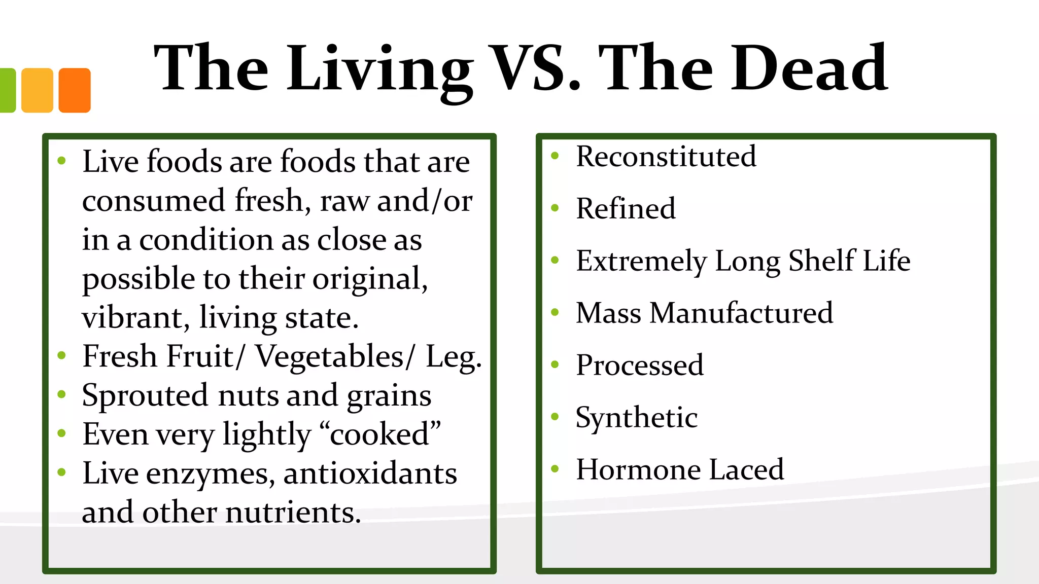 Eating live can help you live | PPT