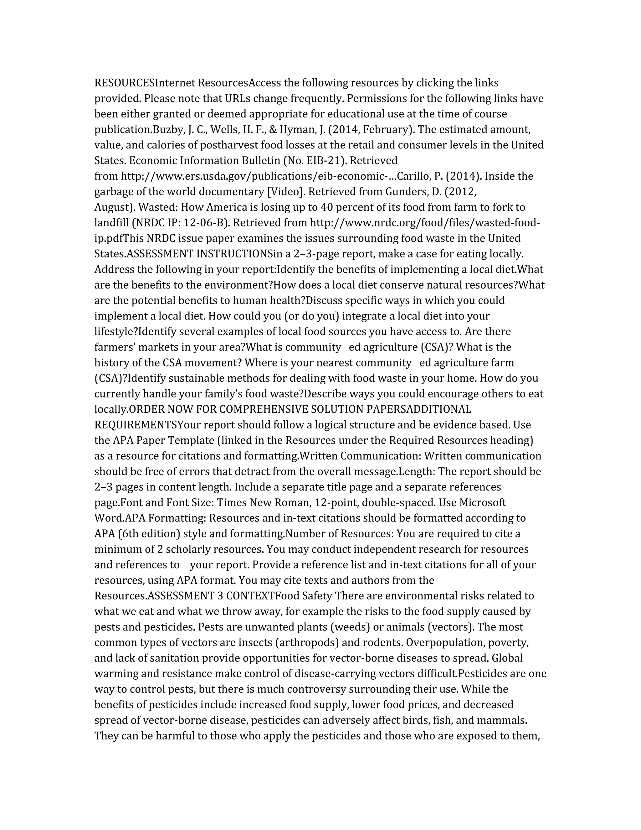 Eating Locally and Food Safety Assignment.pdf