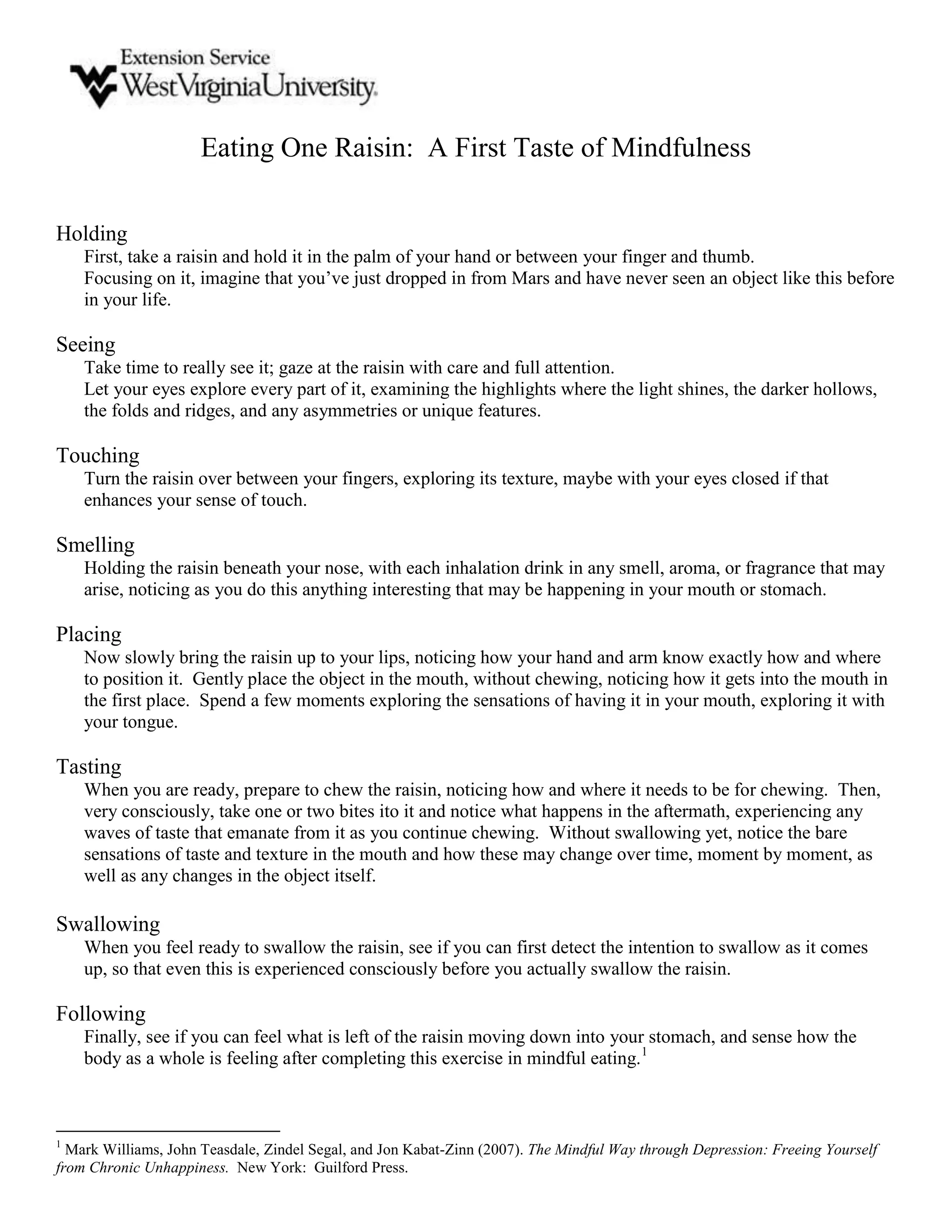 Eating one raisin2 | PDF