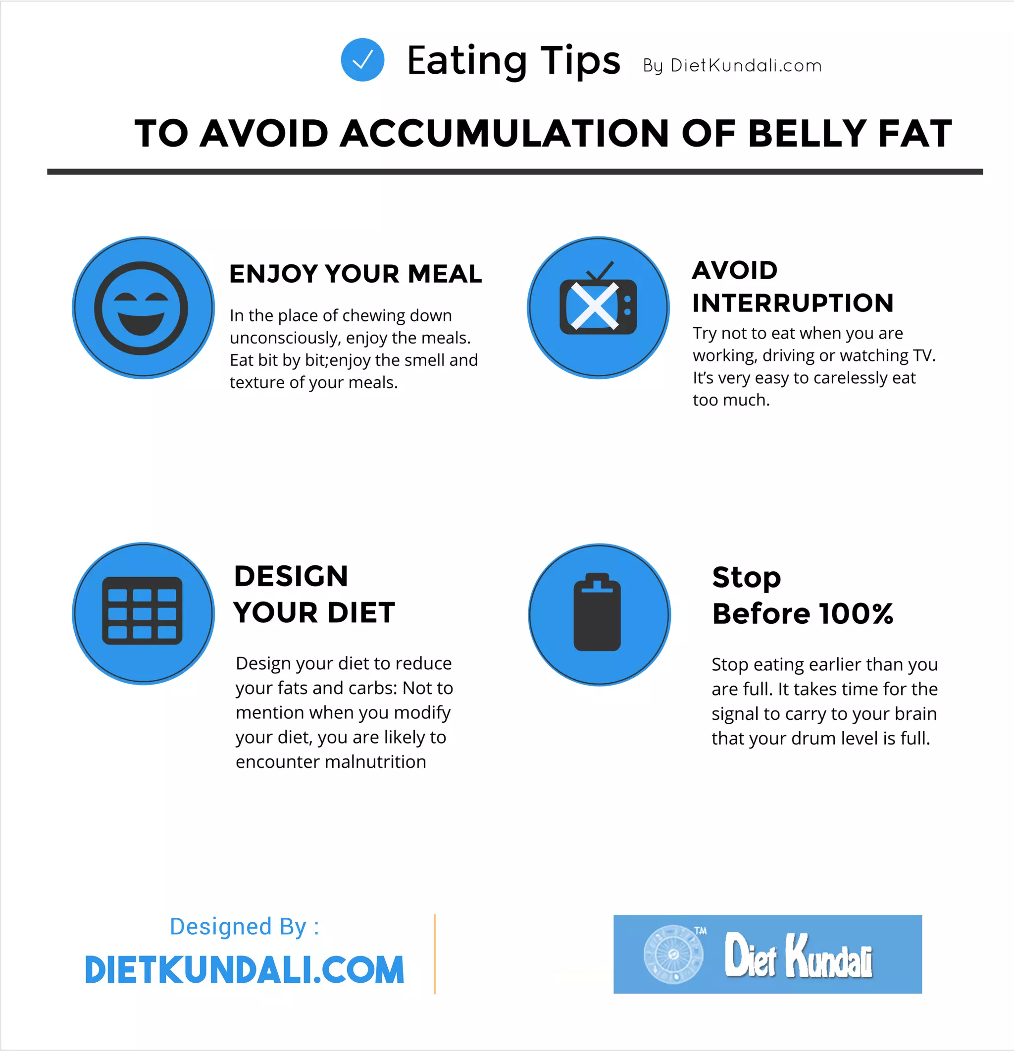 Eating tips to avoid belly fat by dietkundali.com - infographics | PDF
