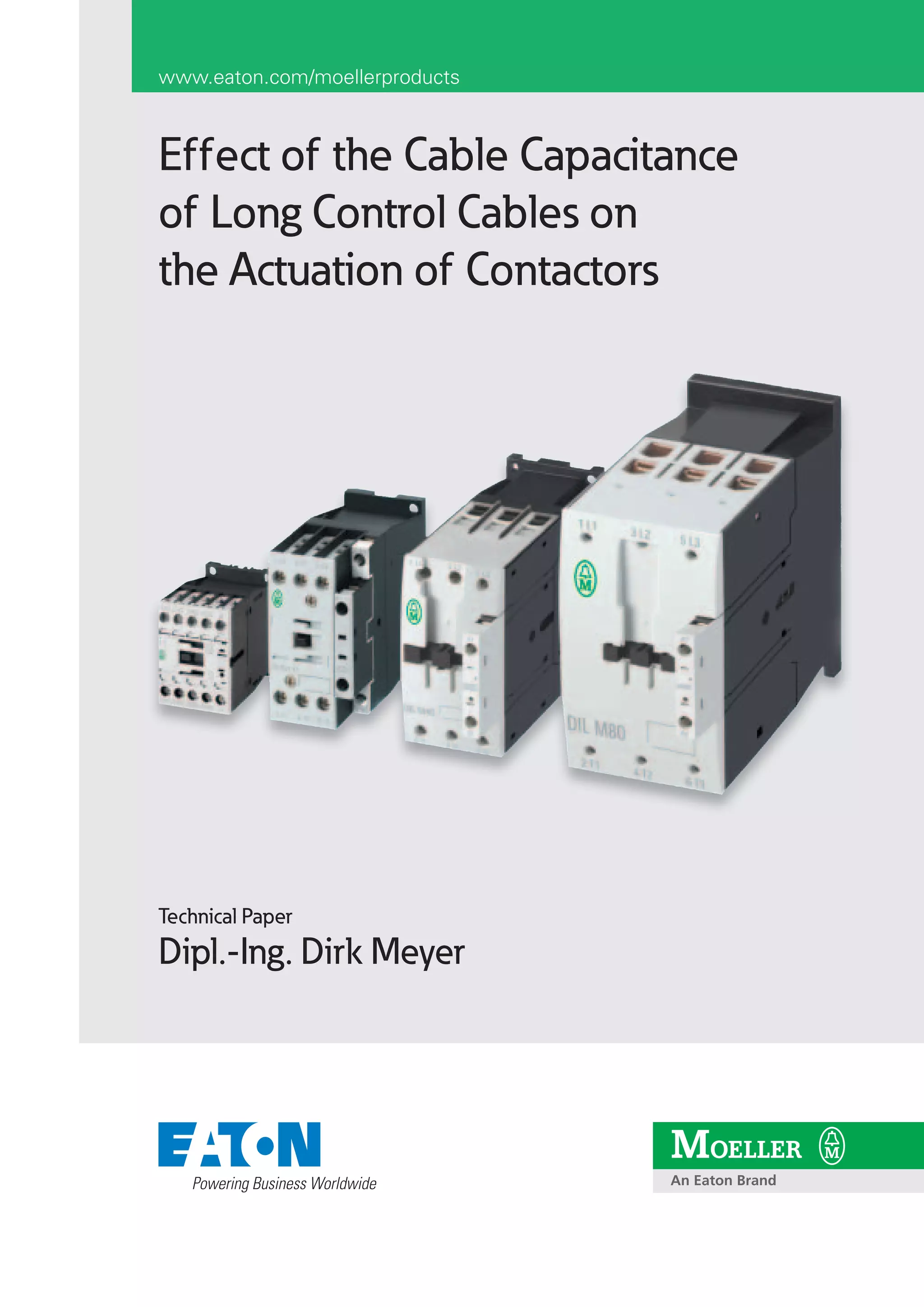 Effect of the Cable Capacitance of Long Control Cables on the Actuation ...