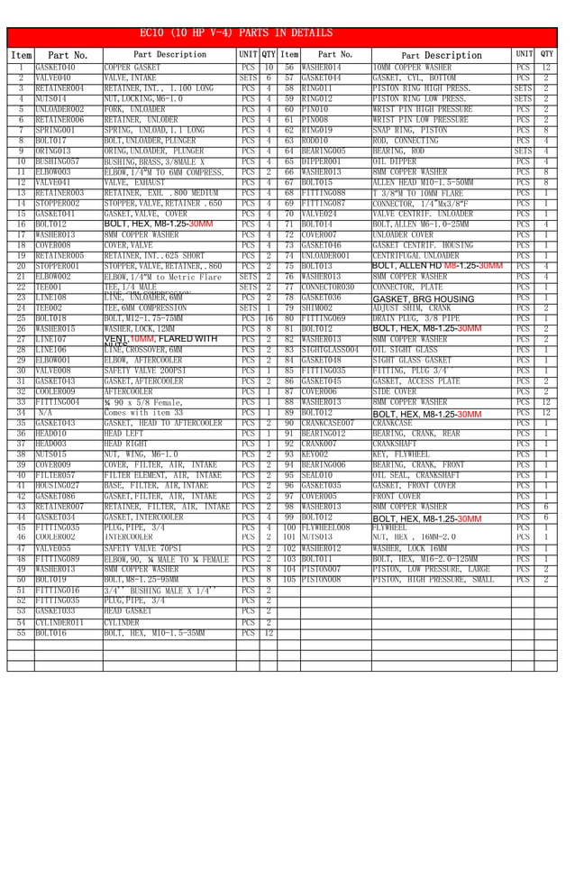 Eaton 10HP Compressor - Exploded View and Assembled Parts List | PDF ...
