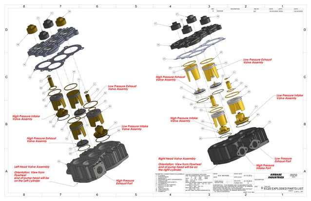 Eaton 25HP 2 Stage Compressor with 4 Valves - Exploded View and ...