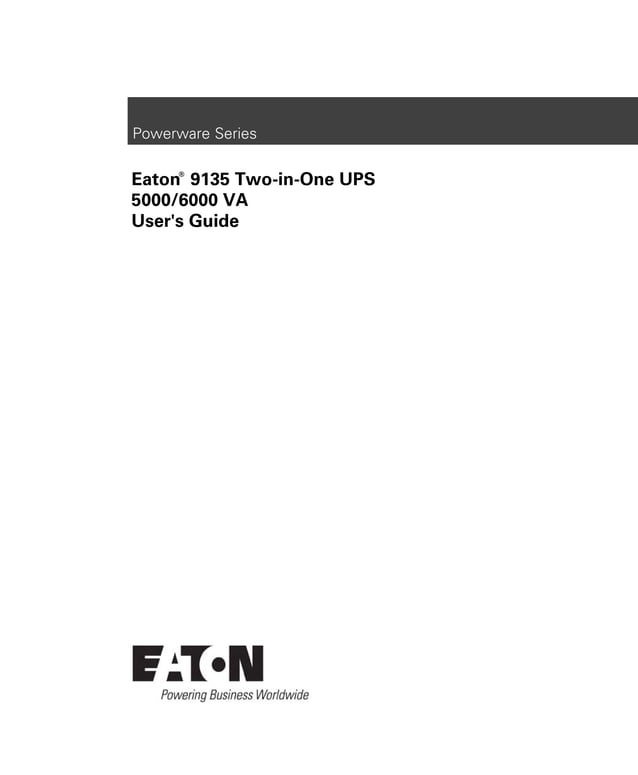 Eaton 9135 ups_users_guide | PDF | Technology & Computing