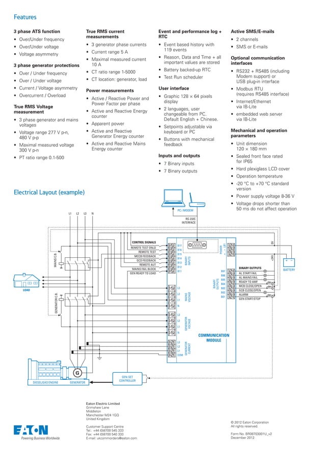Eaton ATS Automatic Transfer Switch ATS-PWR | PDF