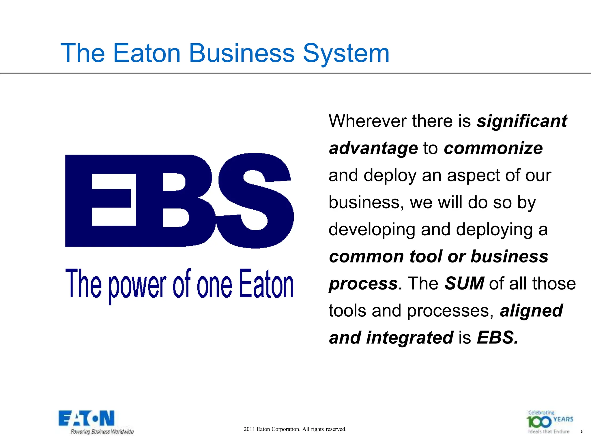 Eaton Business System Overview for annual ppt | PPT