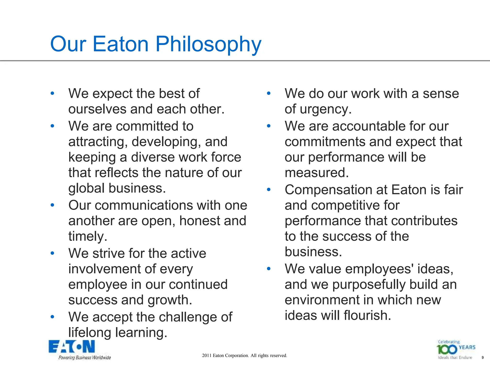Eaton Business System Overview for annual ppt | PPT