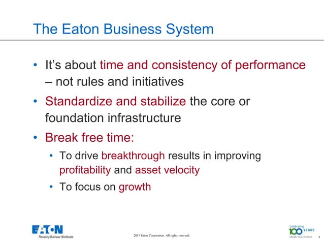 Eaton Business System Overview for annual ppt | PPT | Business ...
