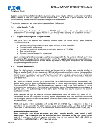 Eaton supplier excellence manual 12152013 | PDF