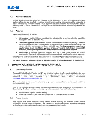 Eaton supplier excellence manual 12152013 | PDF