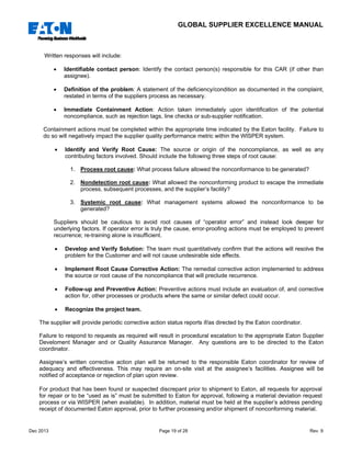 Eaton supplier excellence manual 12152013 | PDF