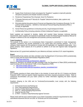 Eaton supplier excellence manual 12152013 | PDF
