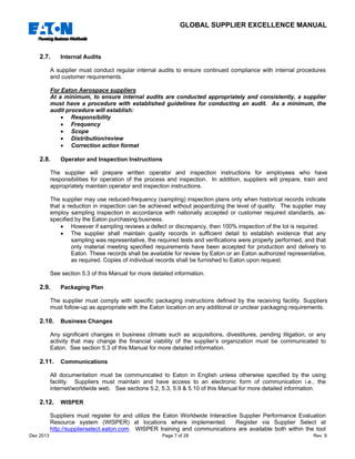Eaton supplier excellence manual 12152013 | PDF