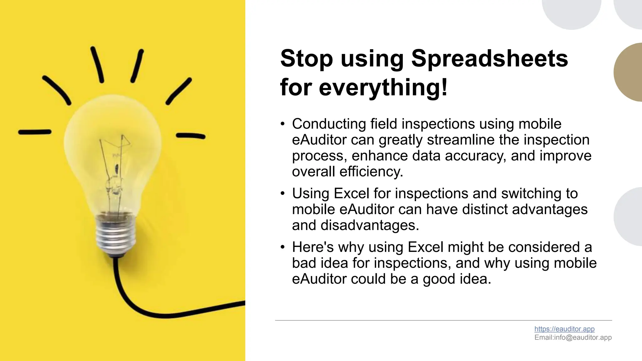 eAuditor Audits & Inspections - conduct field inspections | PPT