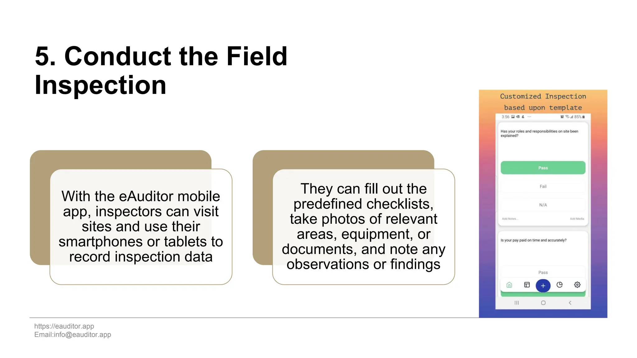 eAuditor Audits & Inspections - conduct field inspections | PPT